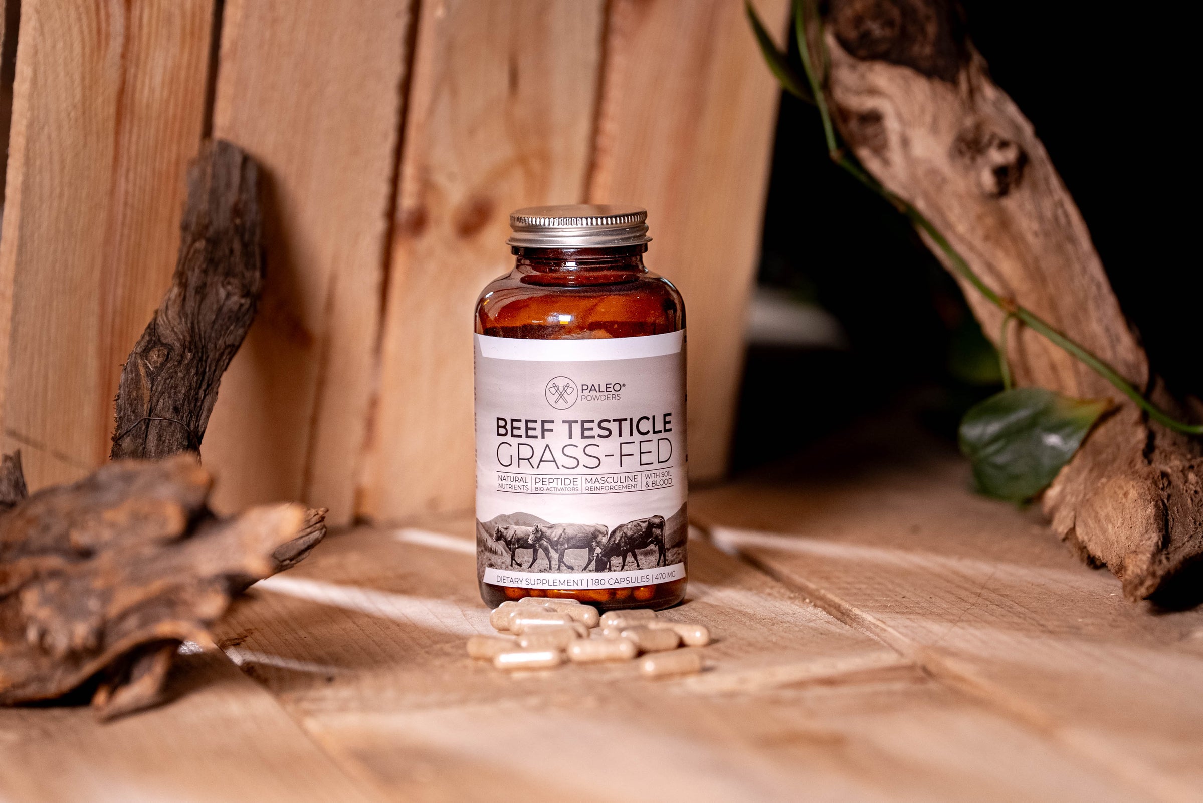 Beef Testicles - Grass Fed - 180 capsules - Paleo Powders