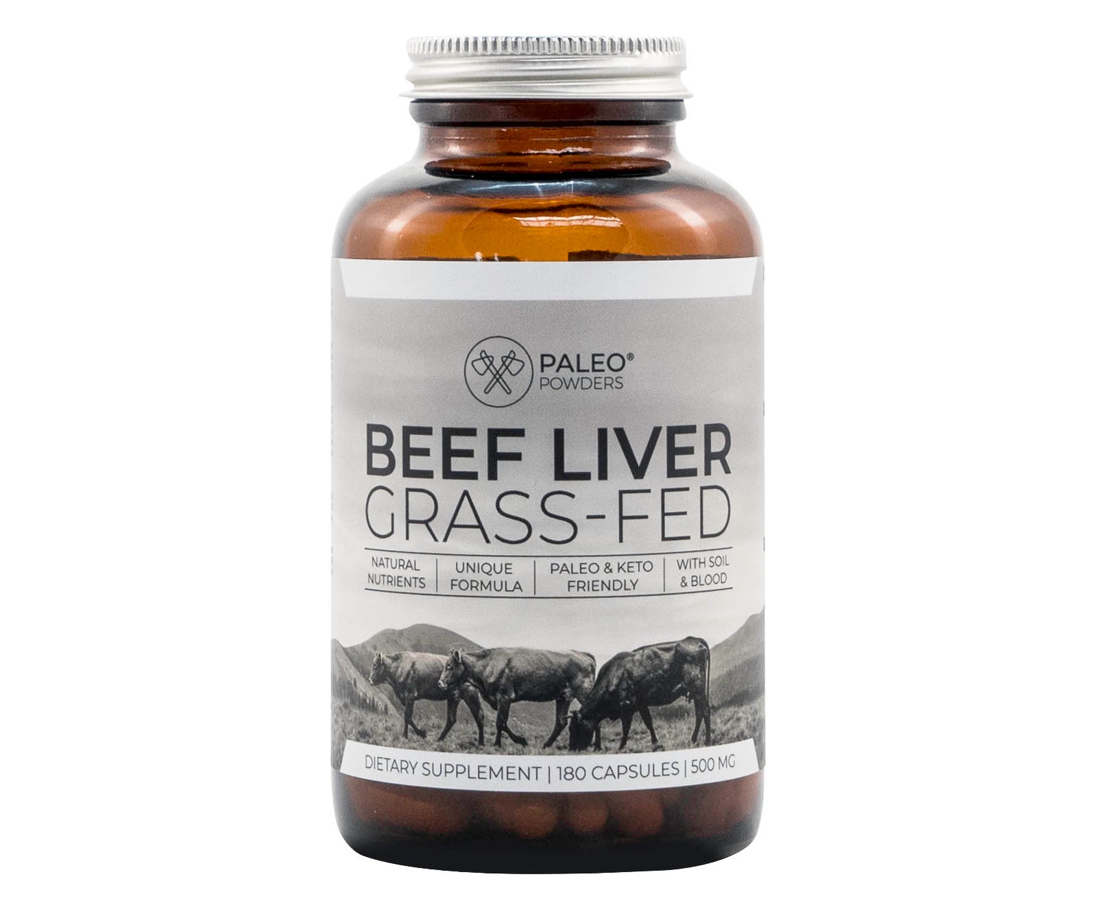 Beef Liver - Grass Fed - 180 capsules - Paleo Powders